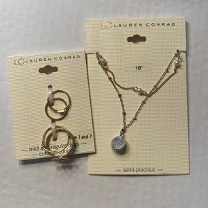 LC Lauren Conrad | Jewelry | Lc Lauren Conrad Necklace And Rings | Poshmark
